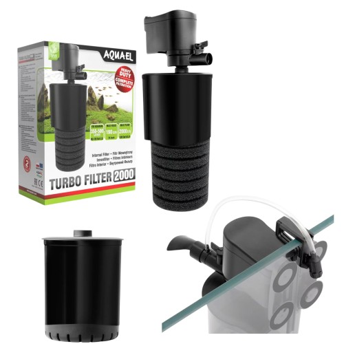 AQUAEL Wydajny Filtr Wewnętrzny TURBO 2000 FILTER 2000 L/H powyżej 350L ...