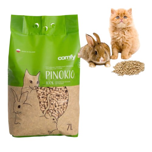 COMFY PINOKIO Żwirek Drewniany Pellet dla Kota Królika 5x7l PAKIET 35l ...